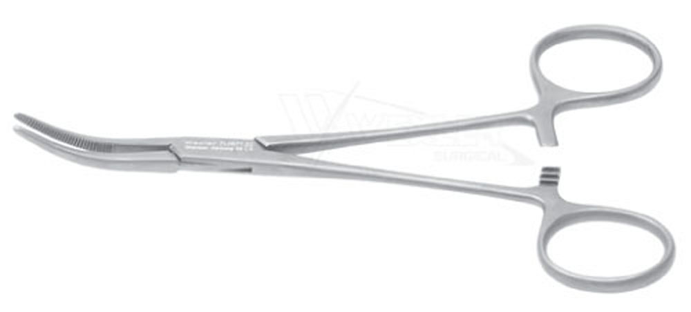 Kelly Artery Forceps - Curved serrated jaws, Stainless Steel, 5.5" (14cm)