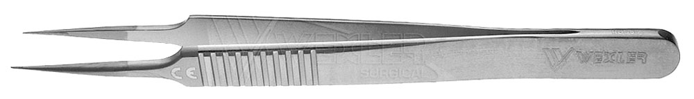 Jeweler Style Forceps # 5 - Straight 0.3mm TC coated tips, Flat Handle ...